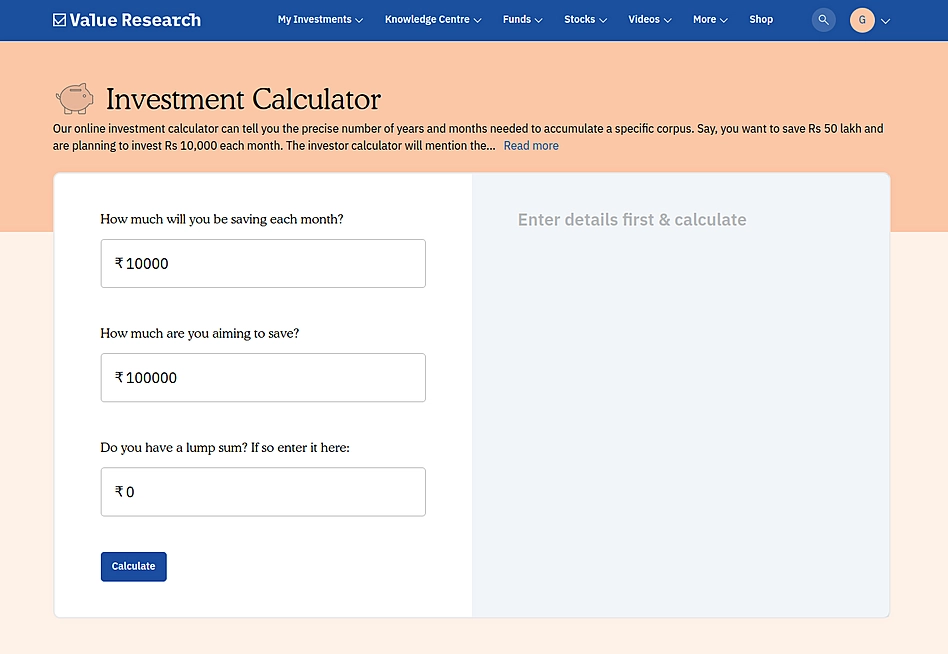 Investment Calculator - Plan and Maximize Your Investments | Value Research